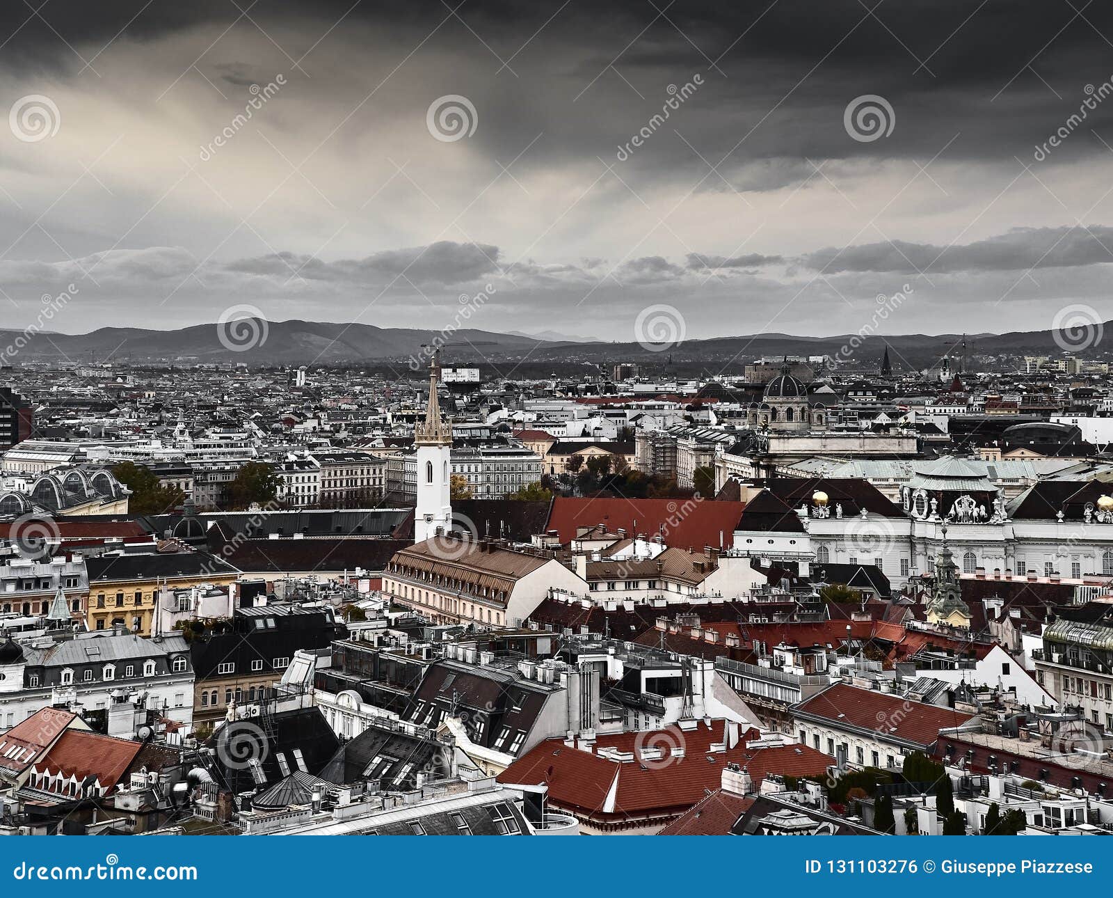 Panoramic view of Vienna stock photo. Image of building - 131103276