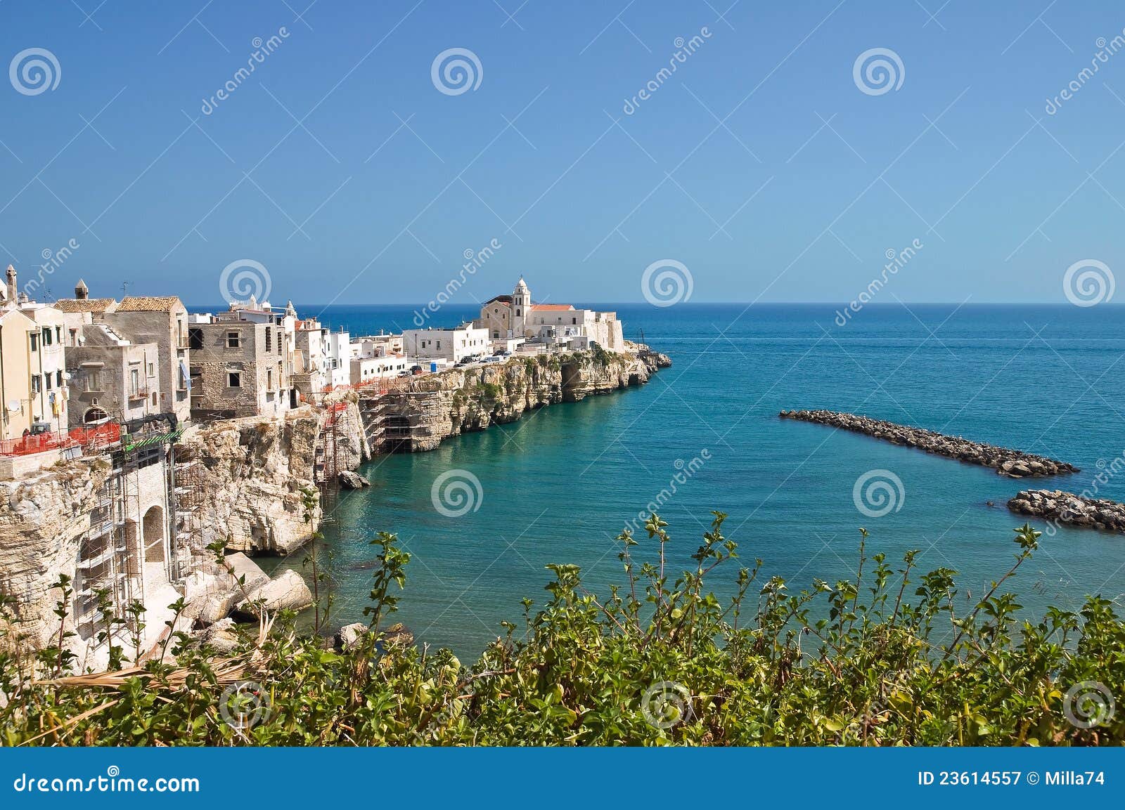 Panoramic View of Vieste. Puglia. Italy. Stock Image - Image of ...