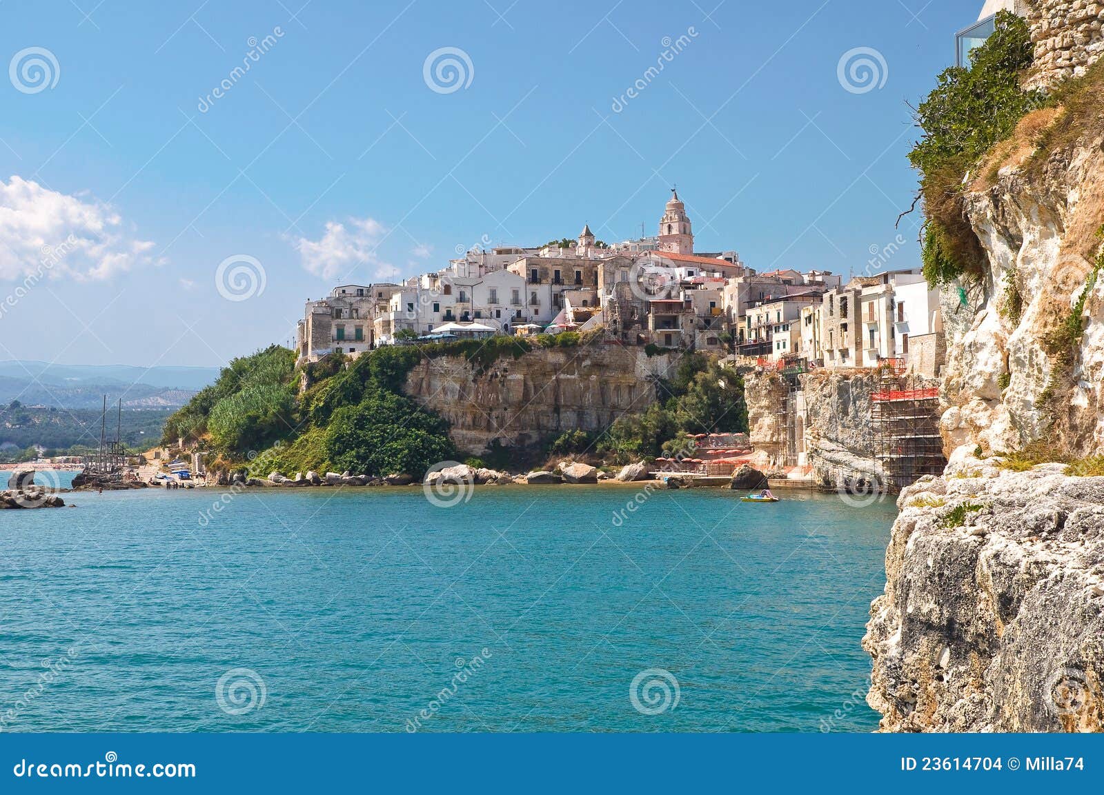 Panoramic View of Vieste. Puglia. Italy. Stock Photo - Image of outdoor ...