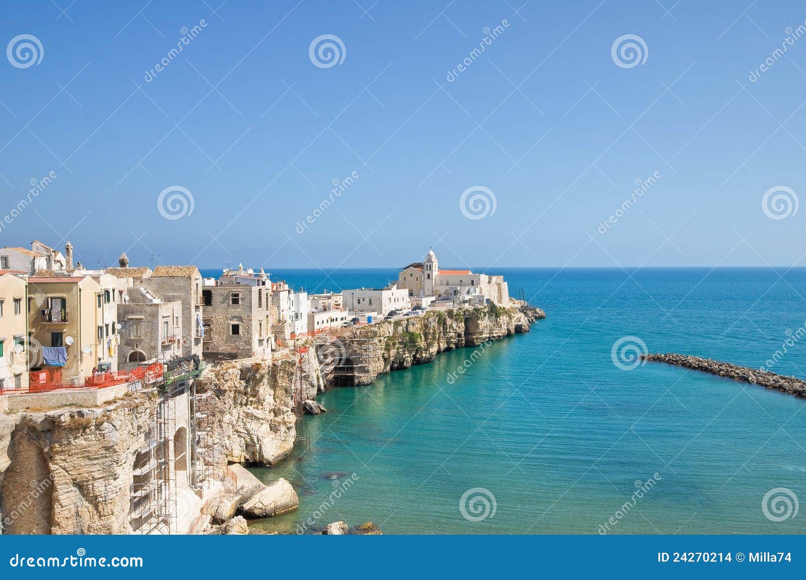 Panoramic View of Vieste. Puglia. Italy Stock Photo - Image of foggia ...