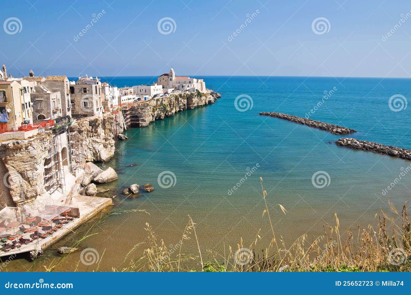 Panoramic View of Vieste. Puglia. Italy Stock Image - Image of coast ...