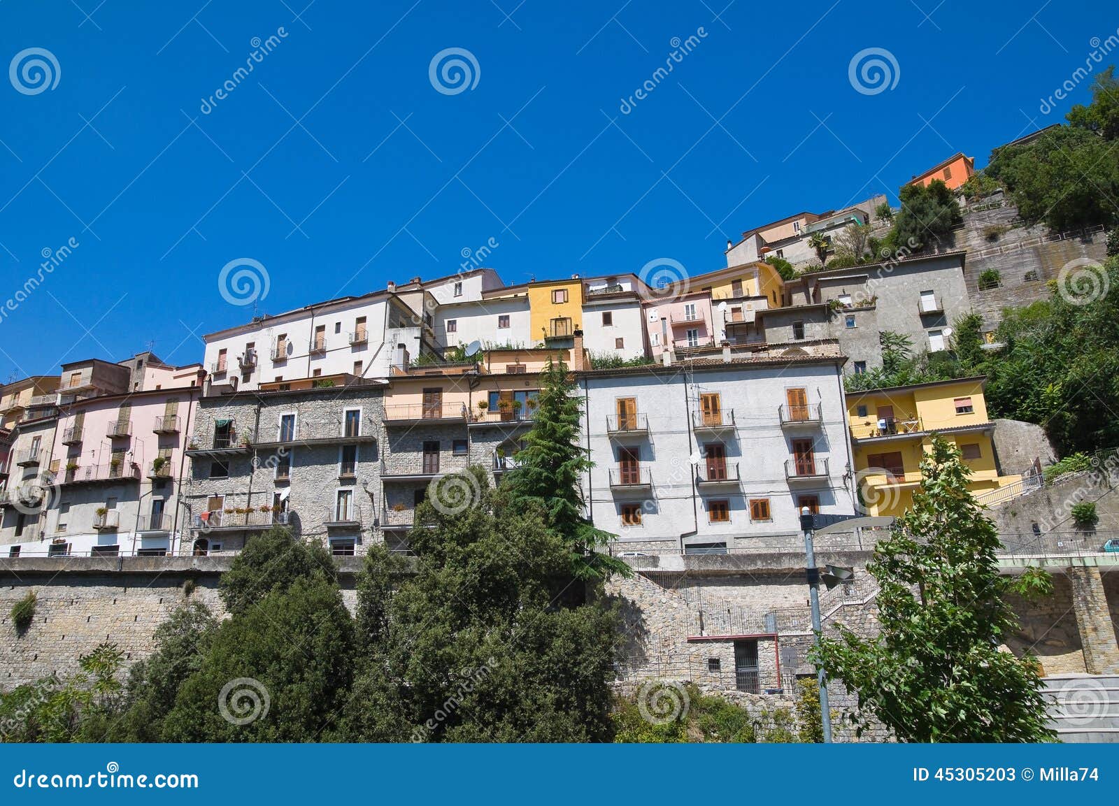 Panoramic View of Viggianello. Basilicata. Italy. Stock Image - Image ...