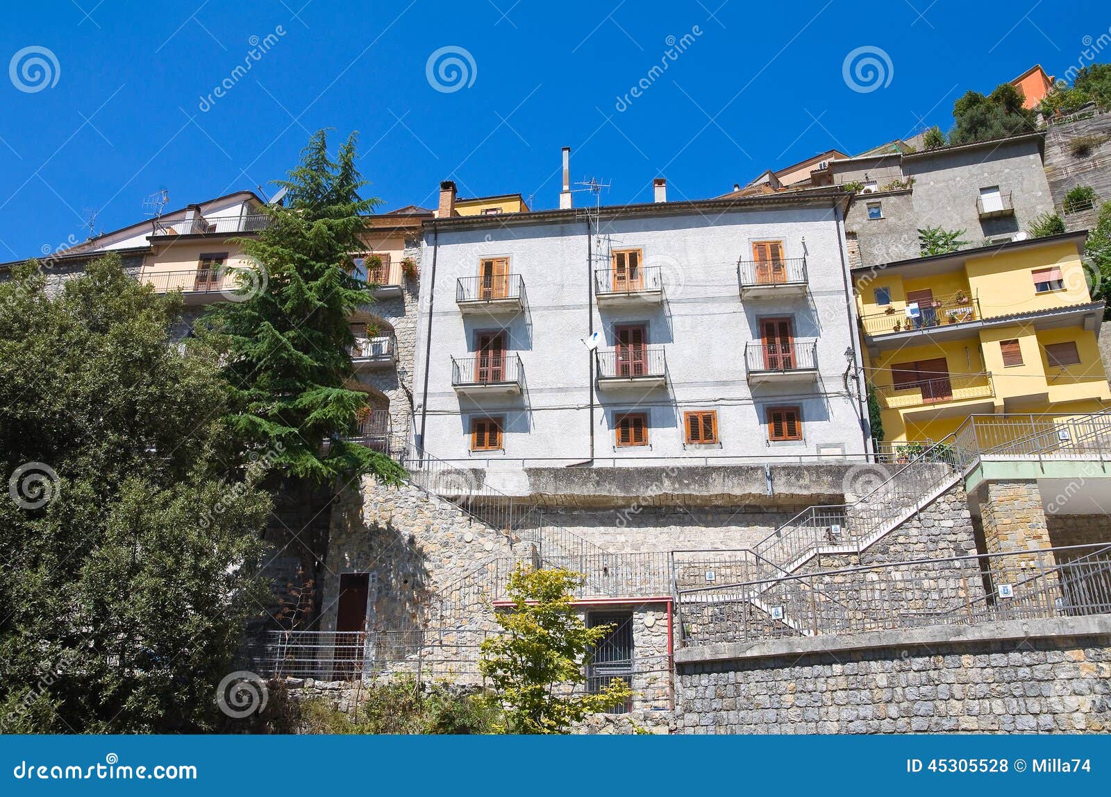 Panoramic View of Viggianello. Basilicata. Italy. Stock Photo - Image ...