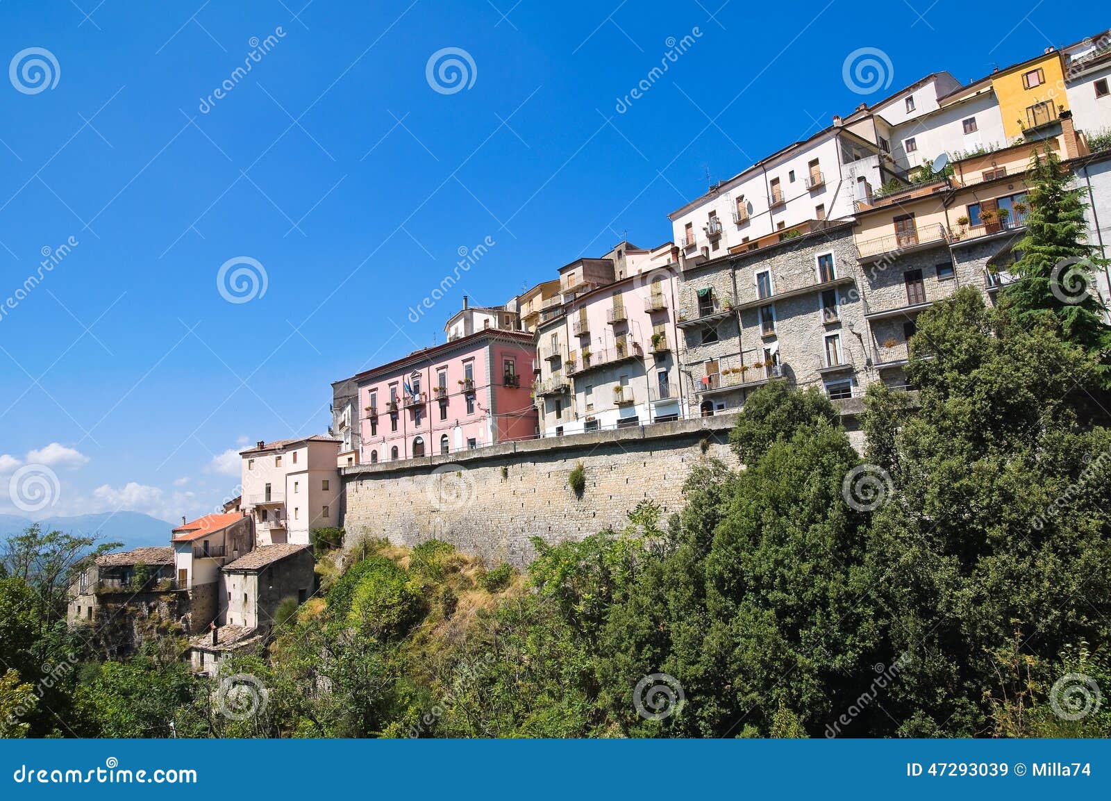Panoramic View of Viggianello. Basilicata. Italy. Stock Image - Image ...