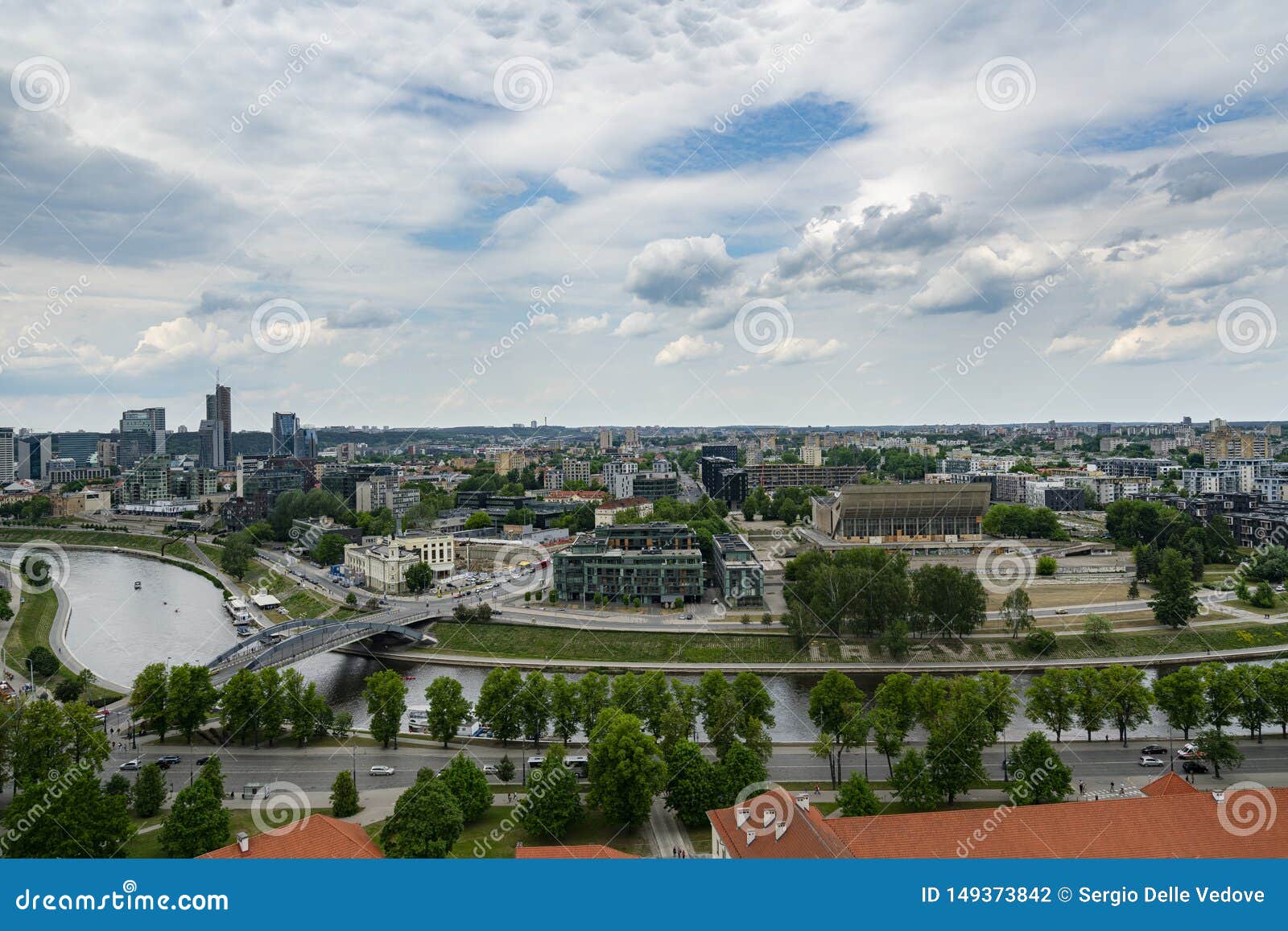 The Panoramic View of Vilnius Editorial Photography - Image of castle ...
