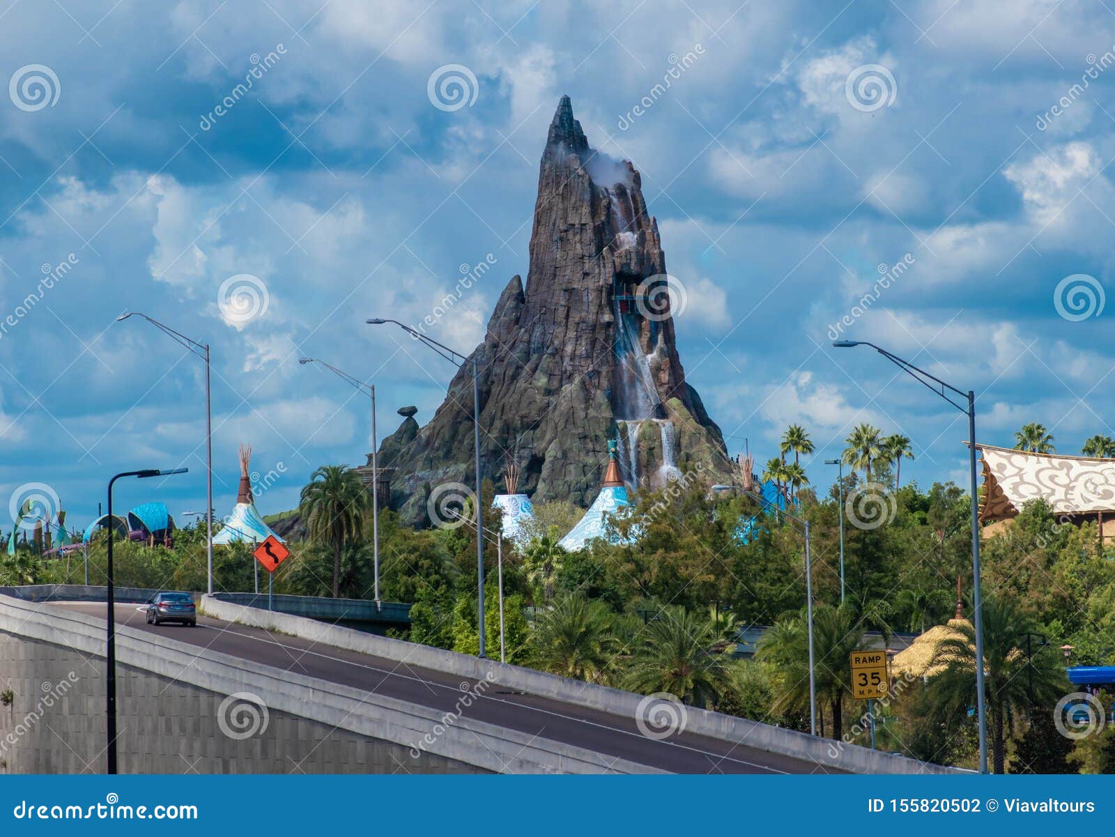 Panoramic View of Volcano Bay from Universal Boulevard Bridge at ...