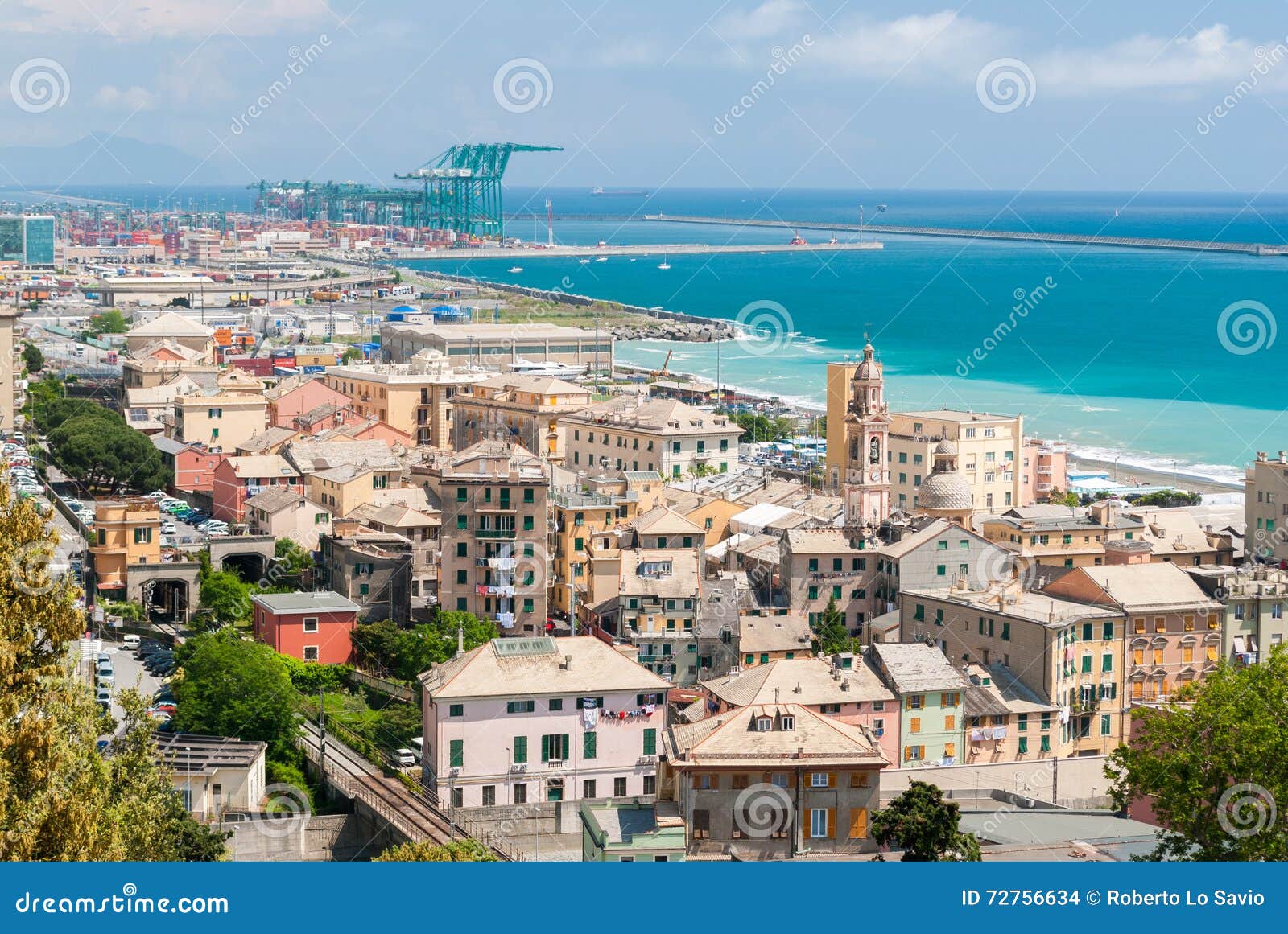 Panoramic View of Voltri, a District of Genoa Editorial Stock Image ...