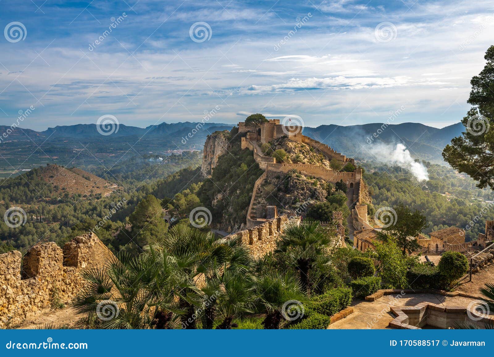 Panoramic View of Xativa Castle, Valencia, Spain Stock Image - Image of ...