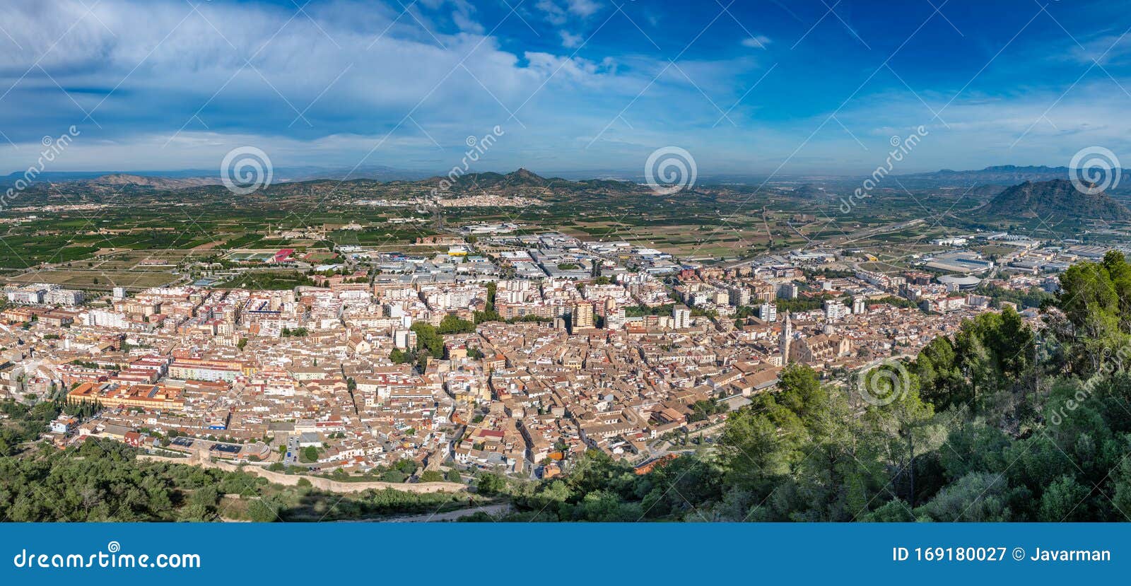 Panoramic View of Xativa Town, Valencia, Spain Stock Image - Image of ...