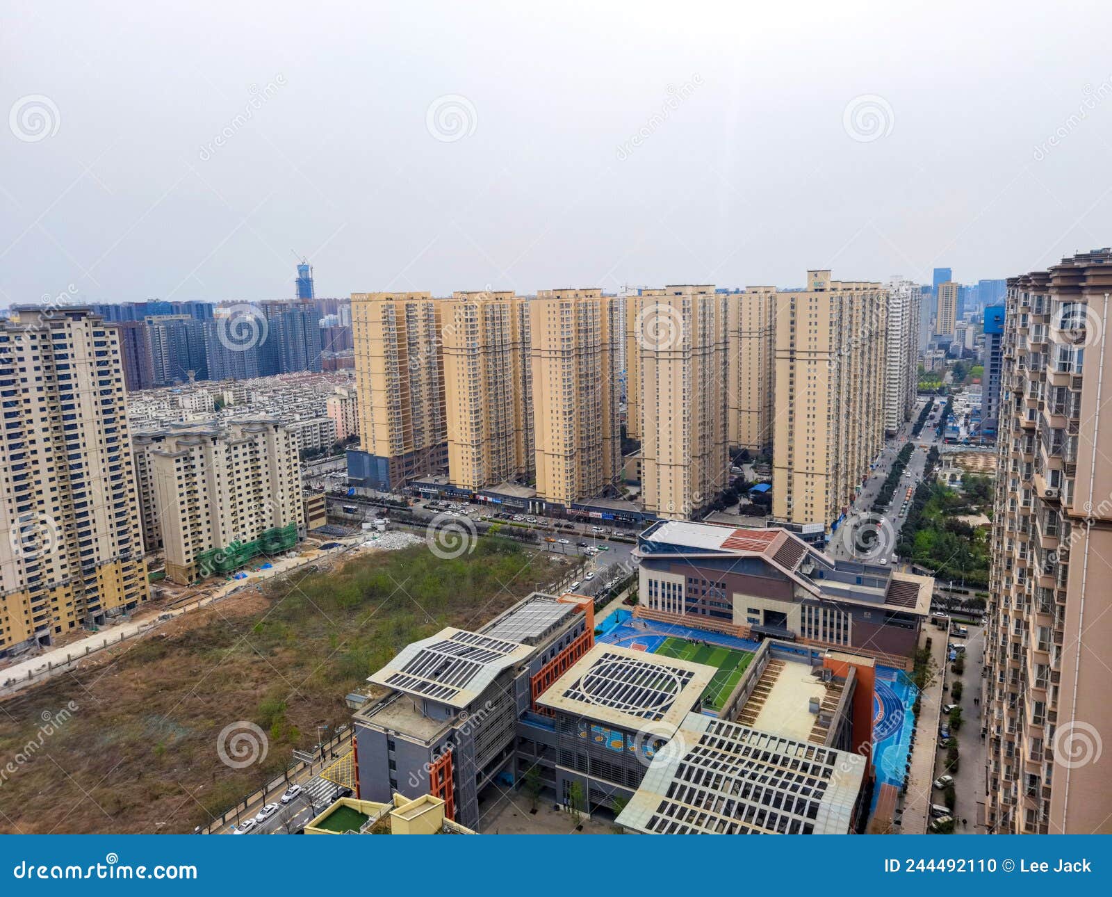 Panoramic View of Xi`an Urban Complex Stock Photo - Image of ...