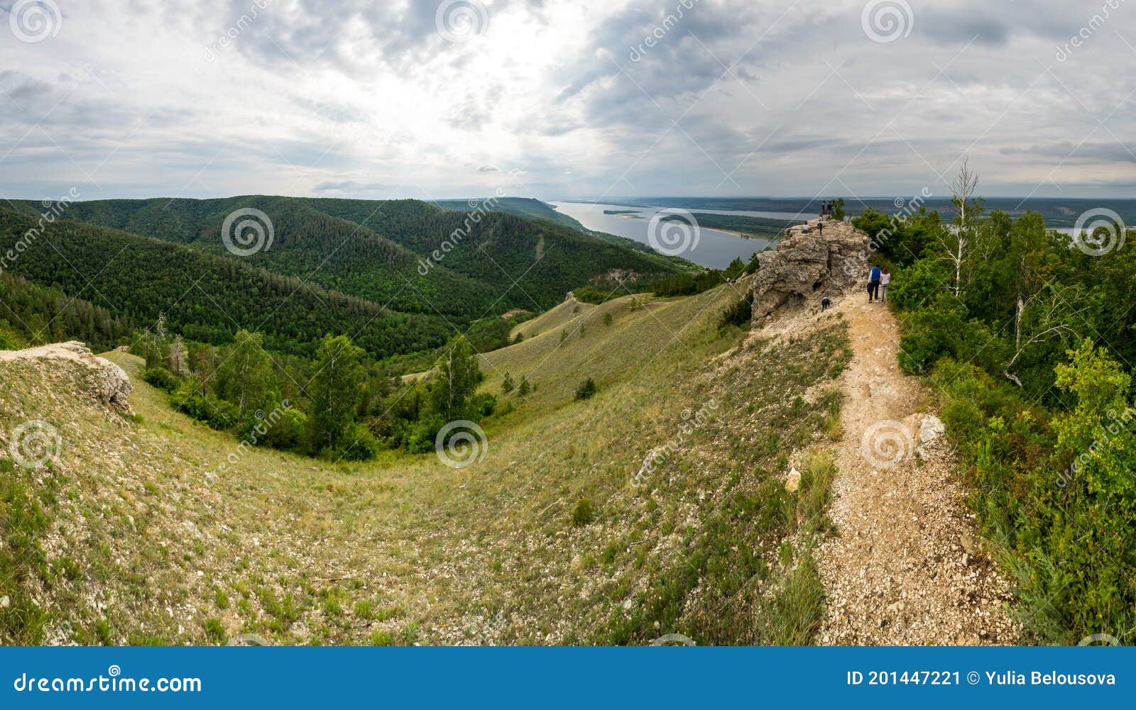 Panoramic View of Zhiguli Mountains Stock Image - Image of cloud ...