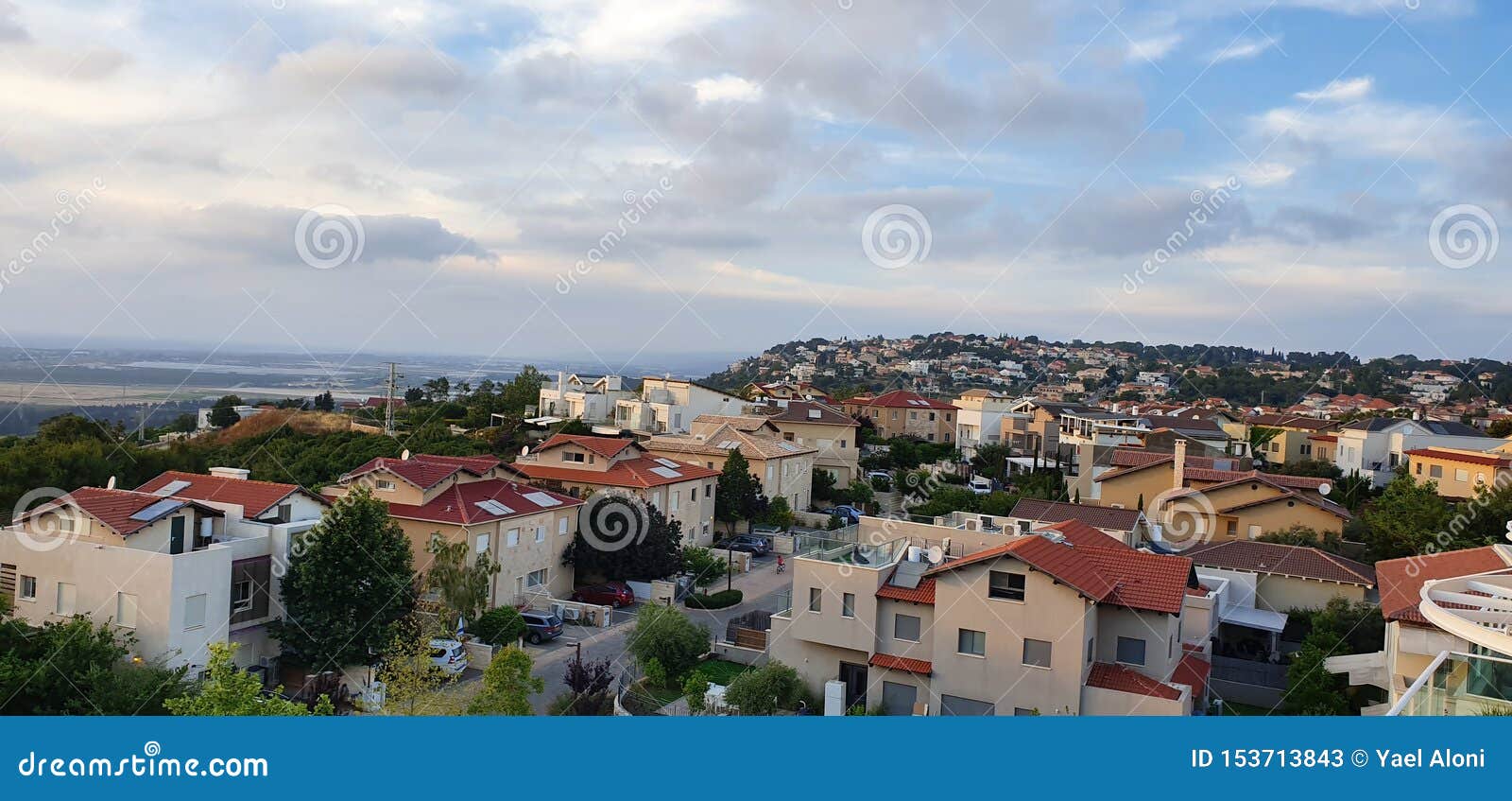 A Panoramic View in Zichron Yaakov, Israel Stock Image - Image of view ...