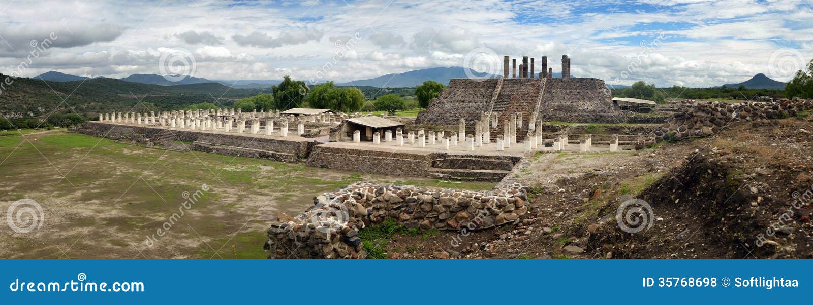 Panoramic Views of the Ancient Toltec Ruins in the City of Tula. Mexico ...