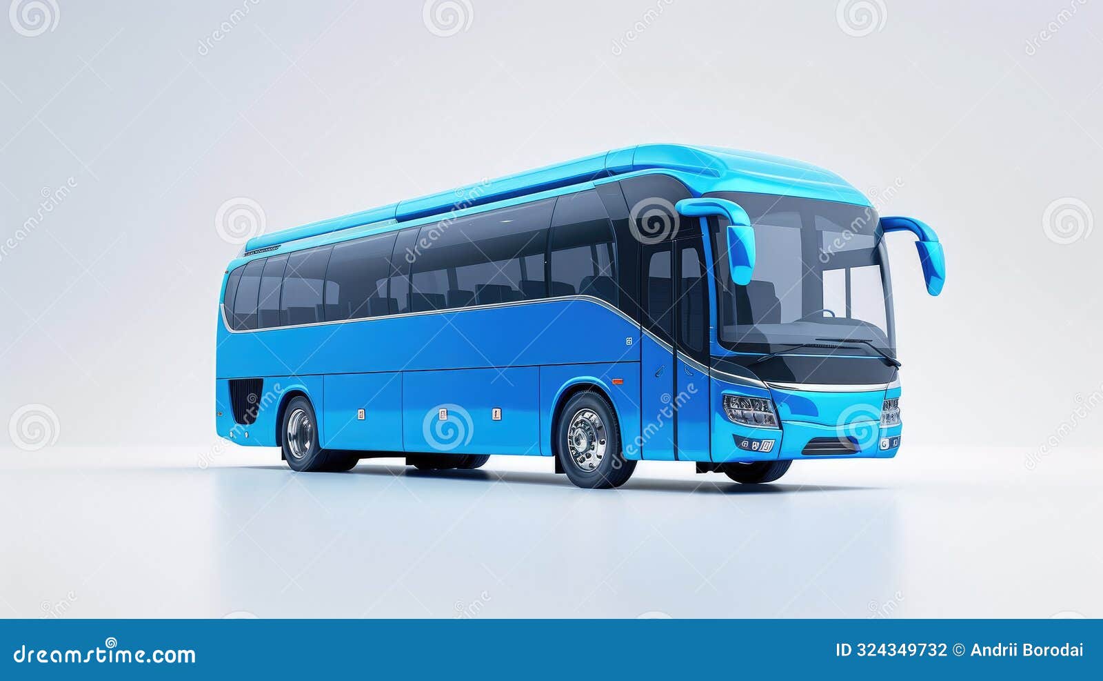 Panoramic Views from Blue Tour Bus. Stock Illustration - Illustration ...