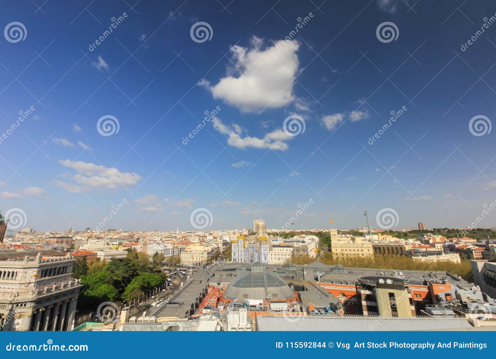 Houses and Streets in Madrid, Looking from High Stock Photo - Image of ...