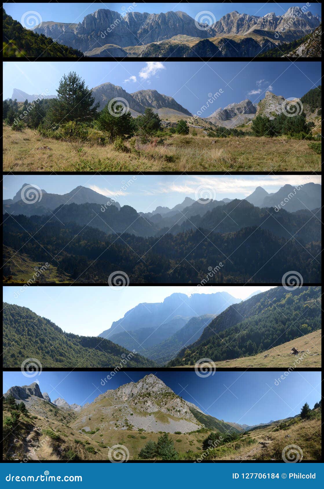 Panoramic Views of Pyrenees Stock Photo - Image of panoramic, rocky ...