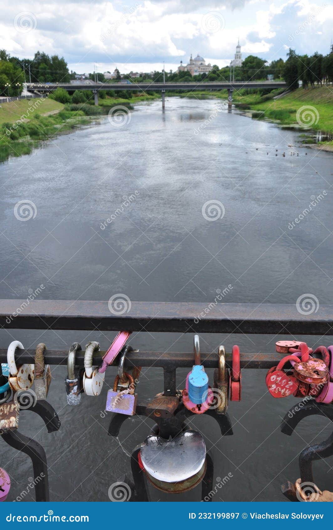 Panoramic Views of the River, the Bridge and the Old Monastery. Stock ...