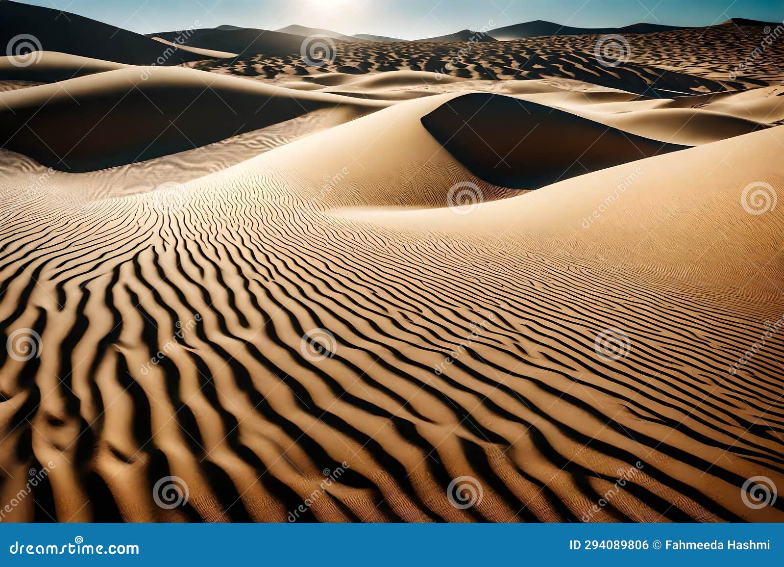 A Panoramic Vista of a Windswept Sand Dune, the Ripples and Textures ...