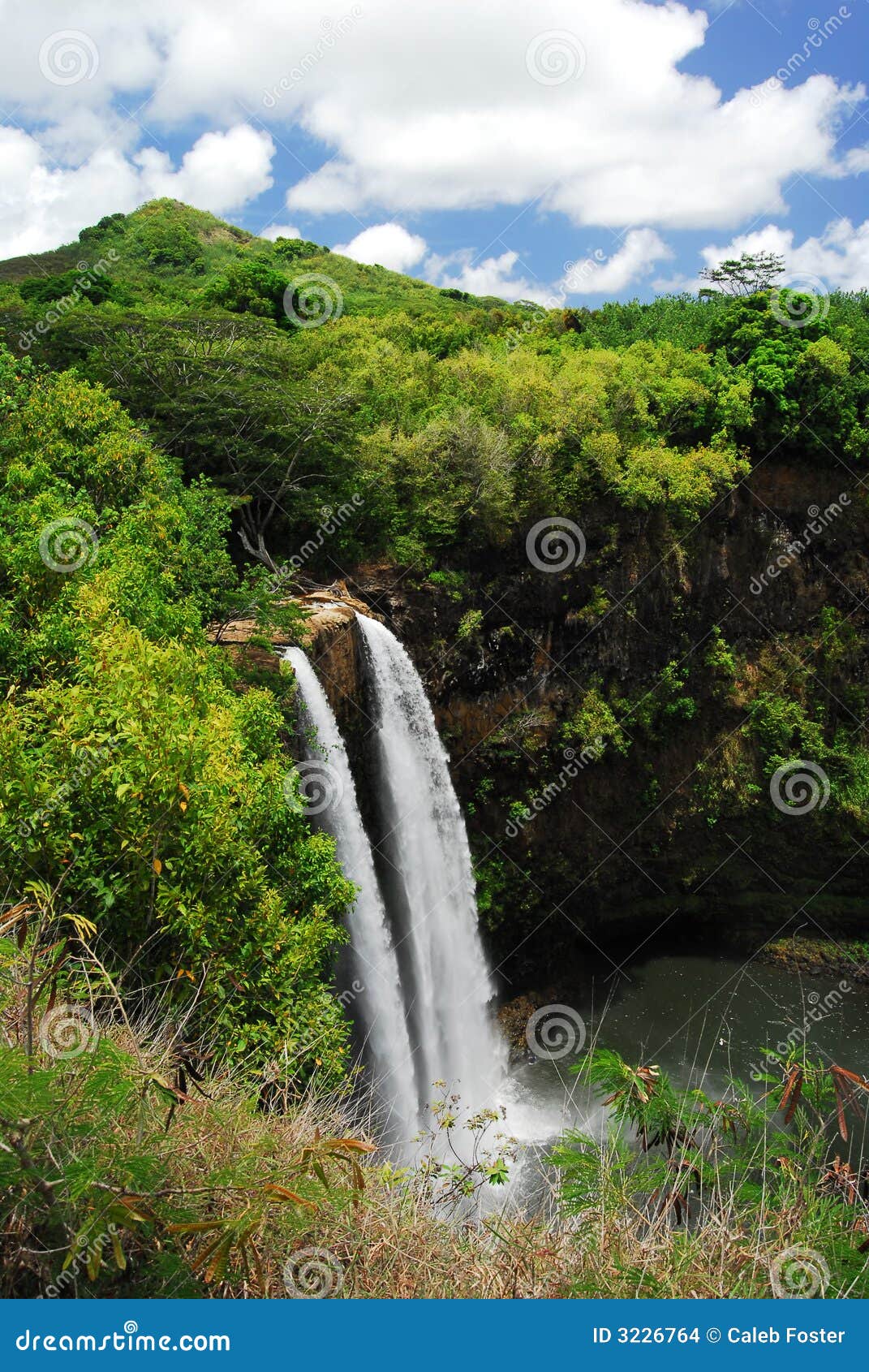 Panoramic Waterfall in Hawaii Stock Photo - Image of national, hawaii ...
