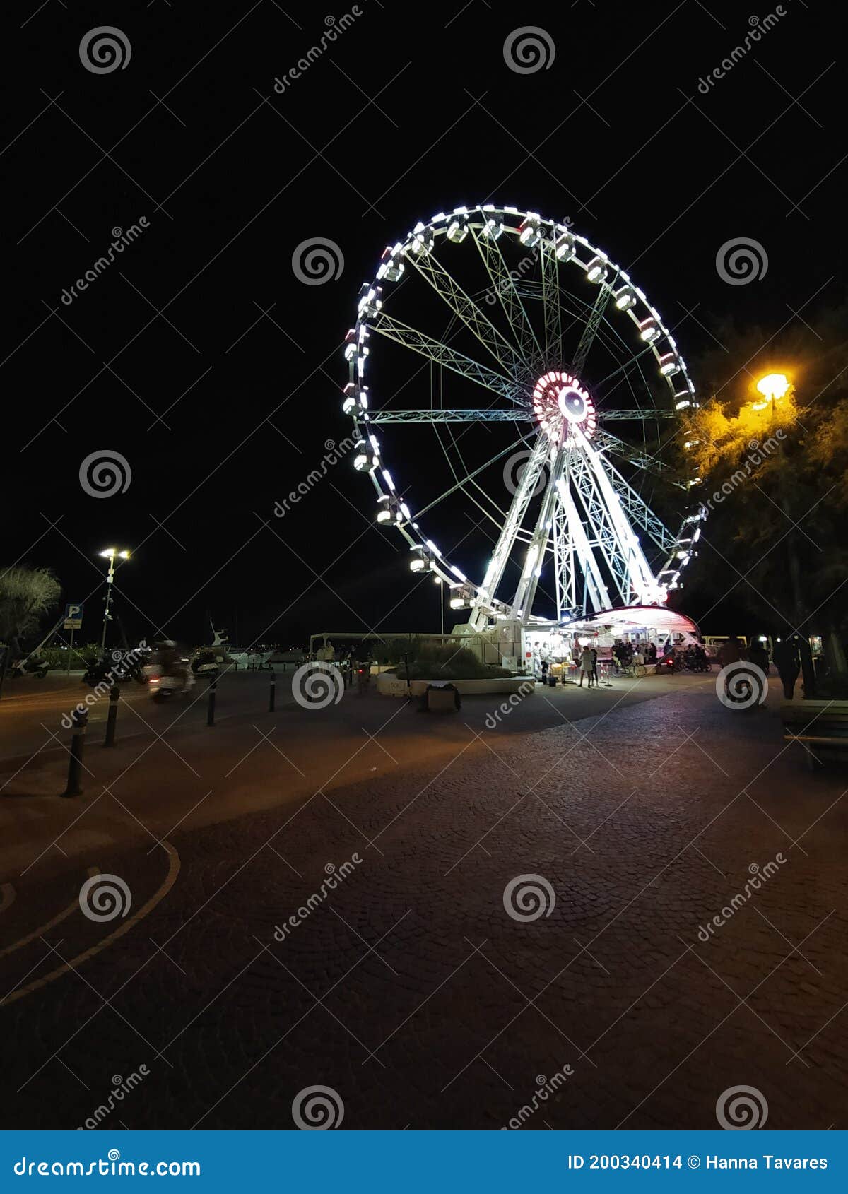 Panoramic wheel at night stock photo. Image of landmark - 200340414