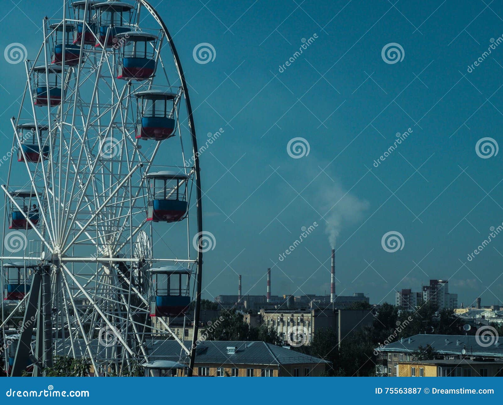Panoramic wheel stock image. Image of square, ferris - 75563887