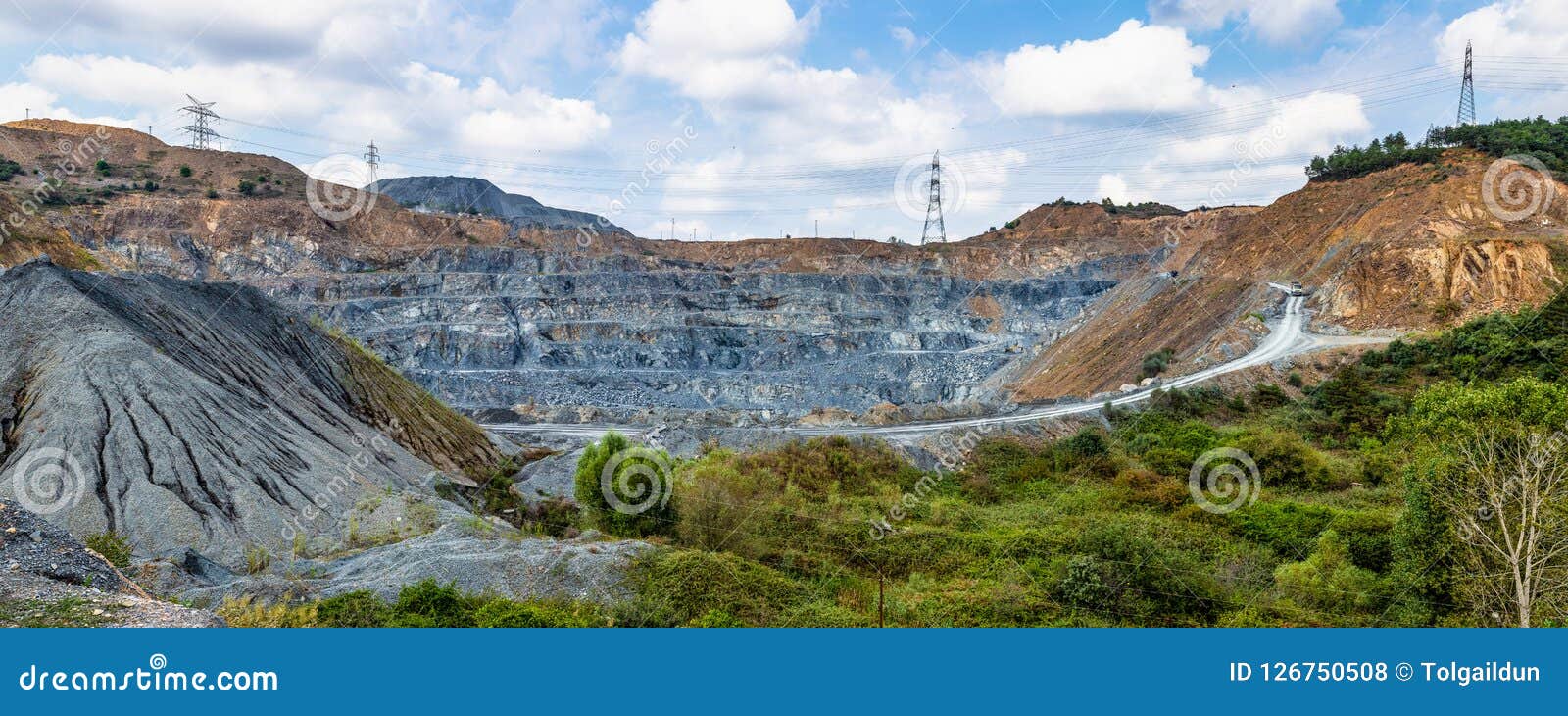 Panoramic Wide Angle View of a Quarry Stock Photo - Image of angle ...