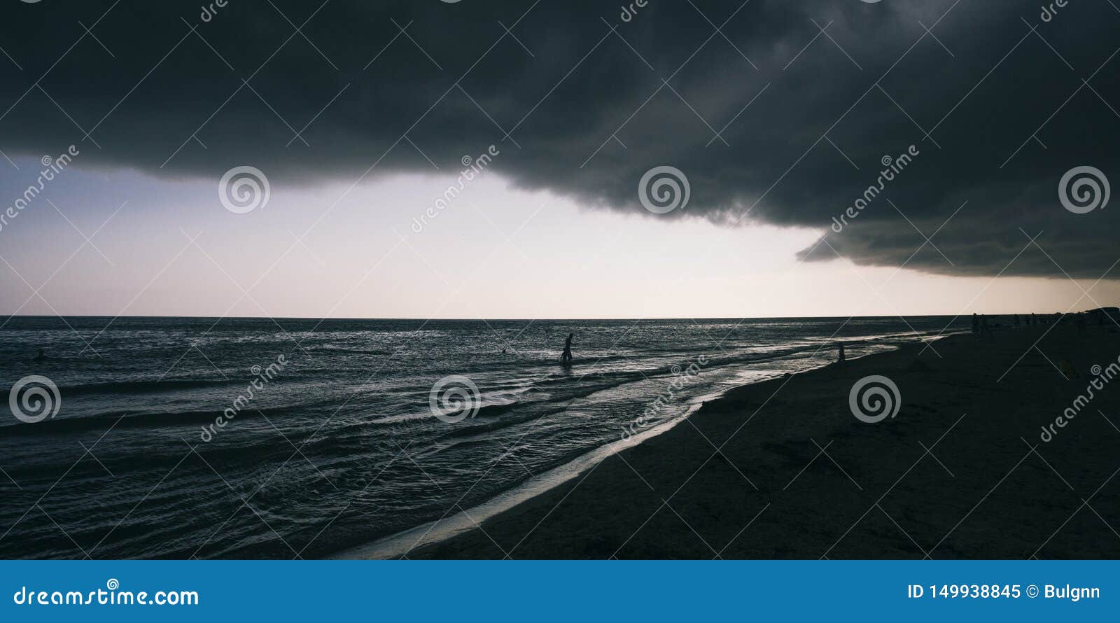 Panoramic Widescreen View on the Deep Blue Sea or Ocean with Dramatic ...