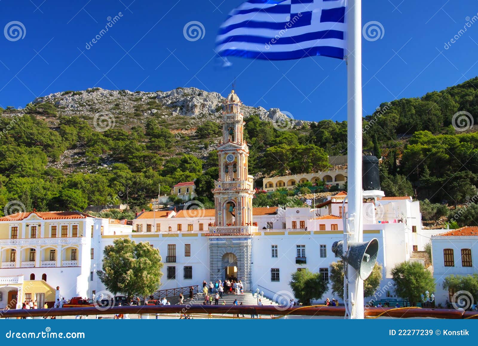 Panormitis Monastery in Symi Island, in Greece Stock Image - Image of ...