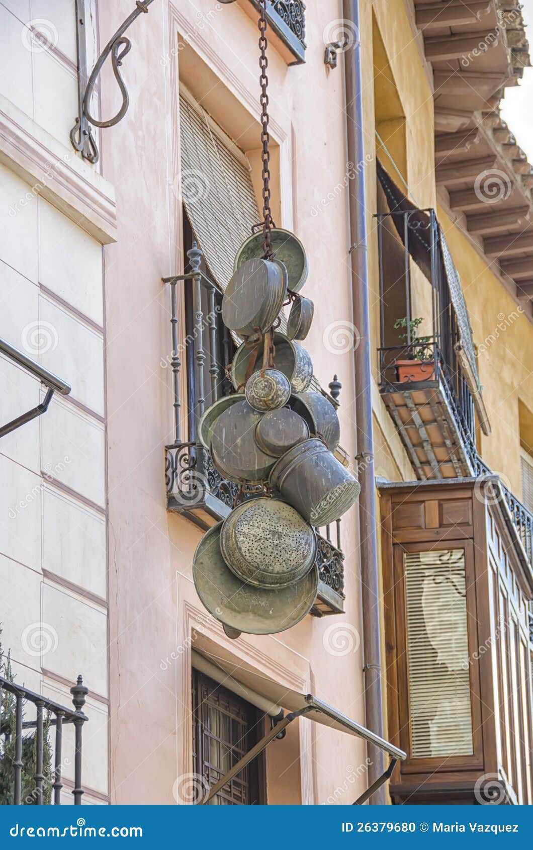Pans and Ancient Cooking Vessels Stock Photo - Image of bucket ...