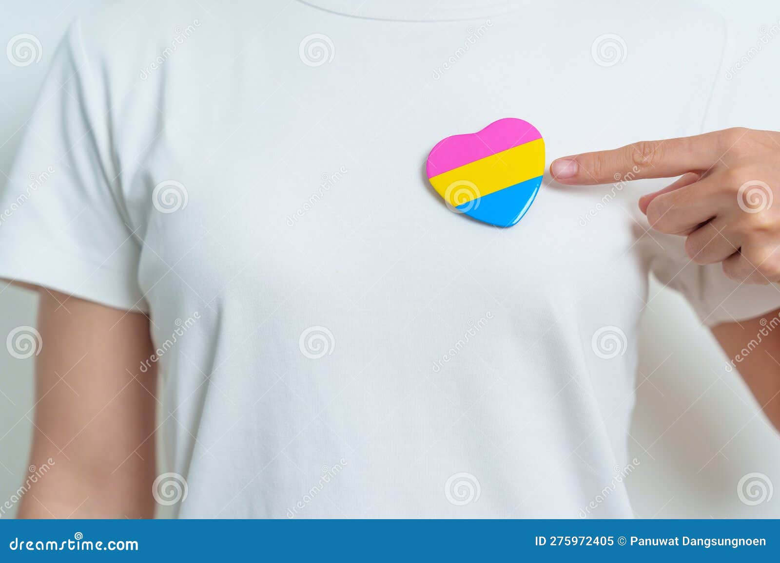 Pansexual Pride Day And Lgbt Pride Month Concept Hand Holding Pink