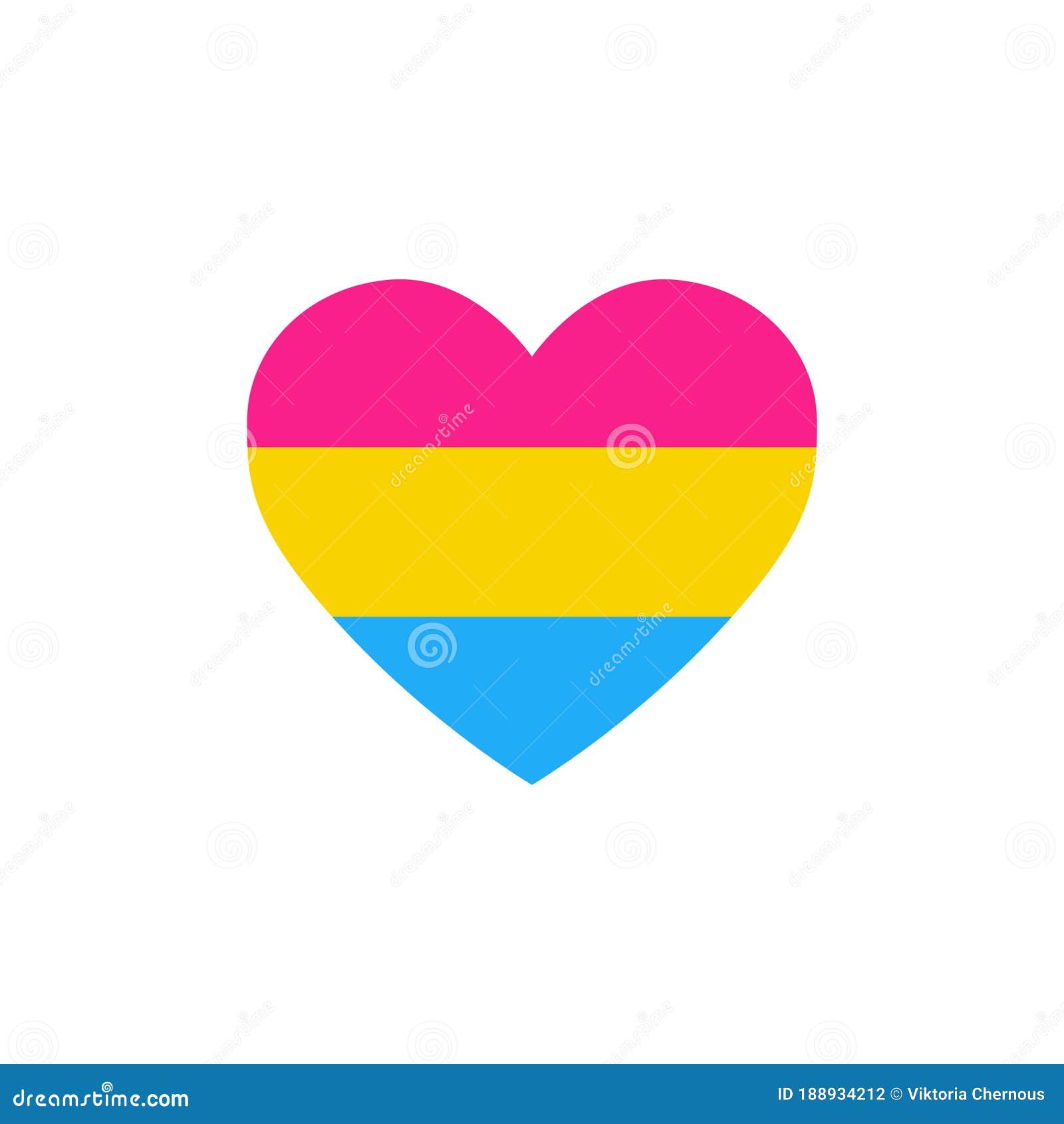 Pansexual Pride Flag Heart Lgbtq Community Flag Vector Color