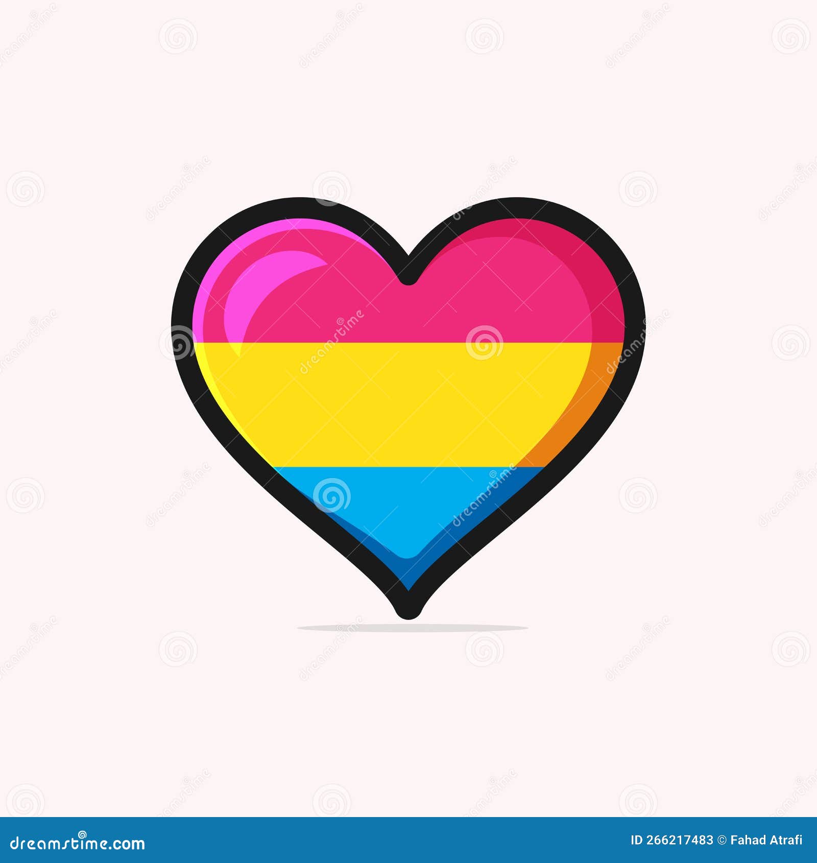 Pansexual Pride Flag In A Heart Shape Stock Vector Illustration Of