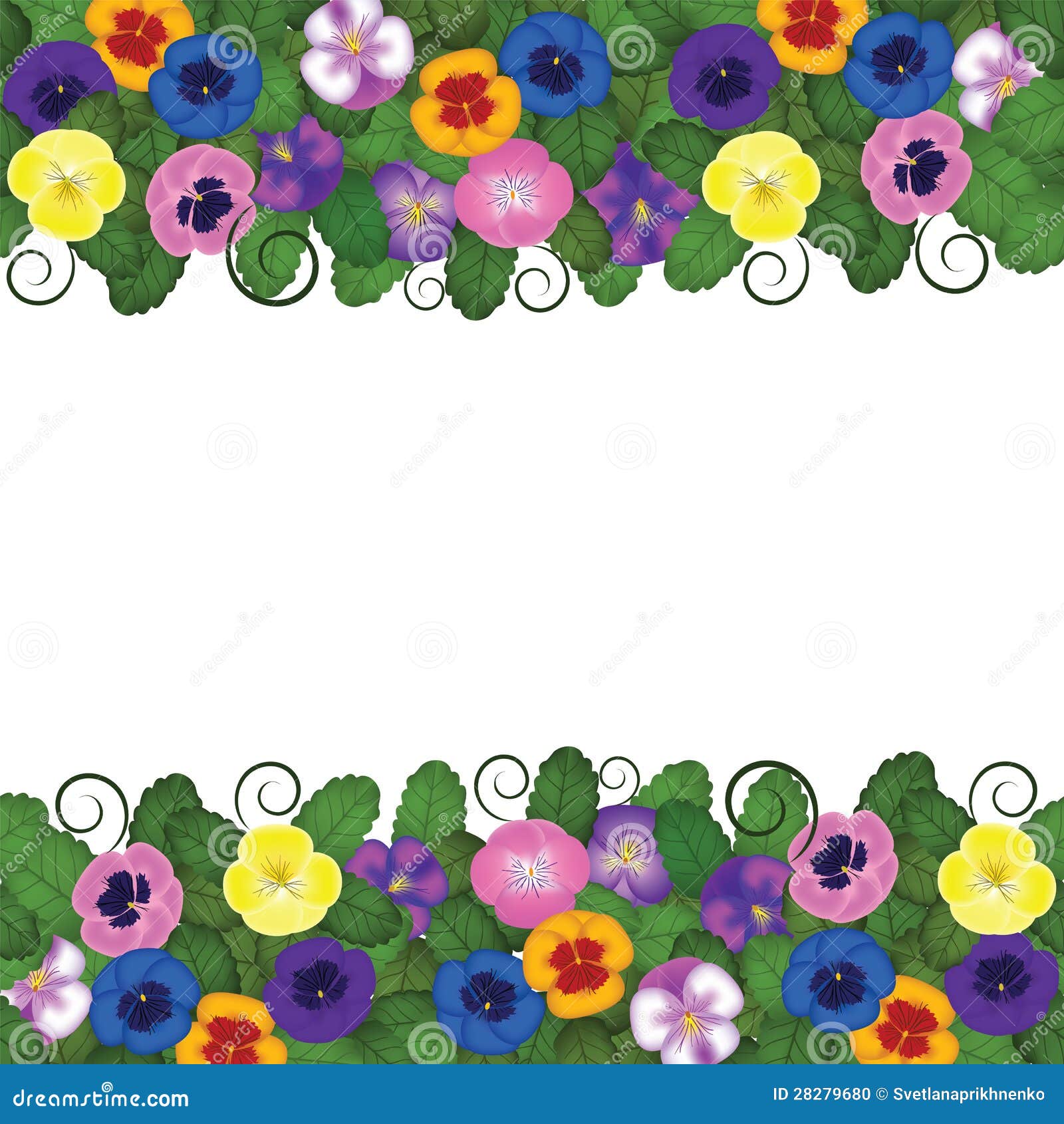 Pansies border stock vector. Illustration of copy, petal - 28279680