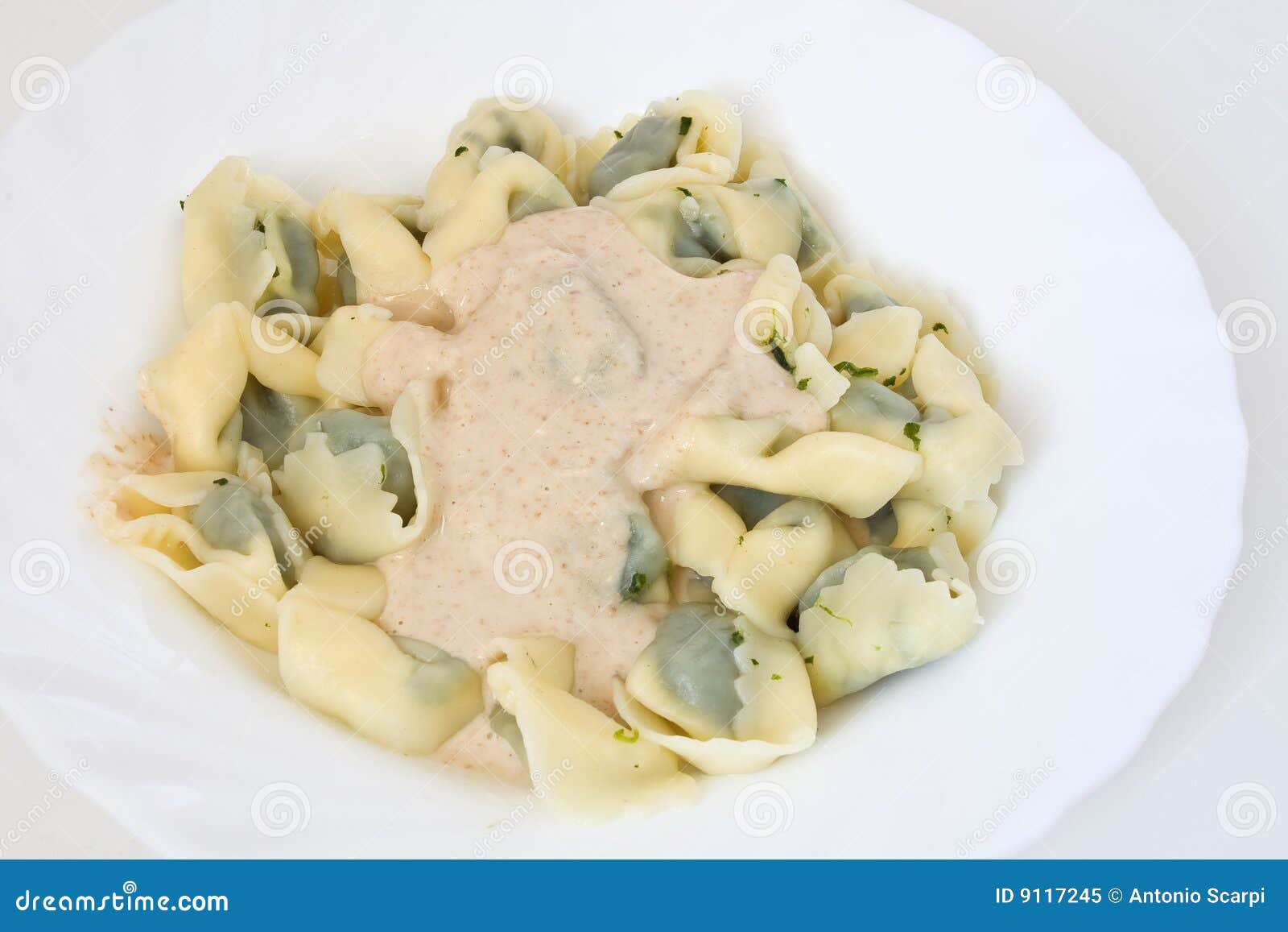 Pansotti with walnut sauce stock image. Image of fresh - 9117245