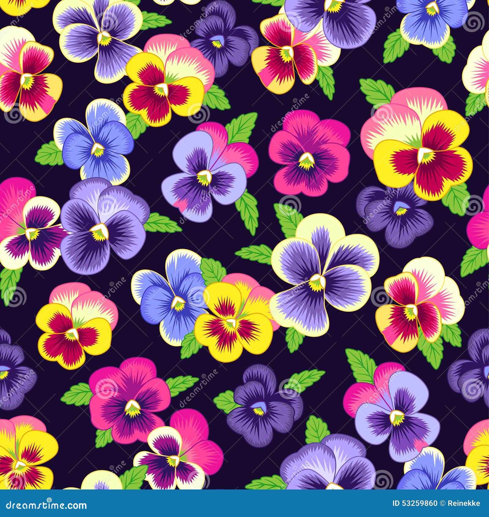 Pansy pattern stock vector. Illustration of retro, design - 53259860