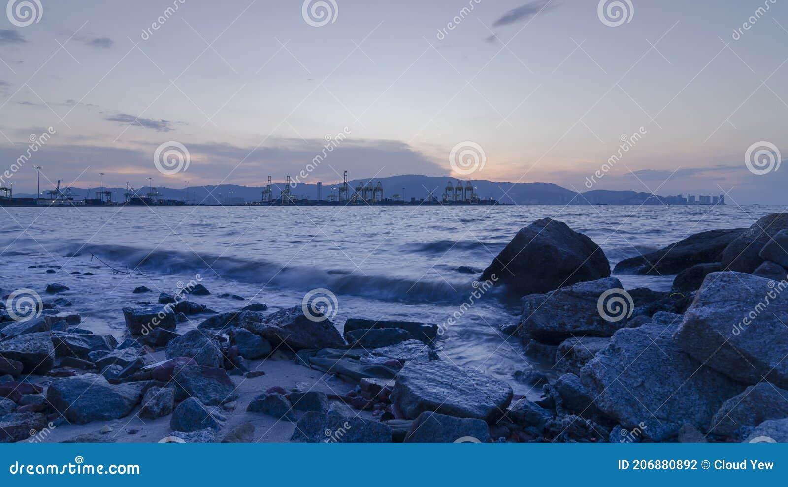 Pantai Bersih Shoreline with Container Terminal. Stock Footage - Video ...