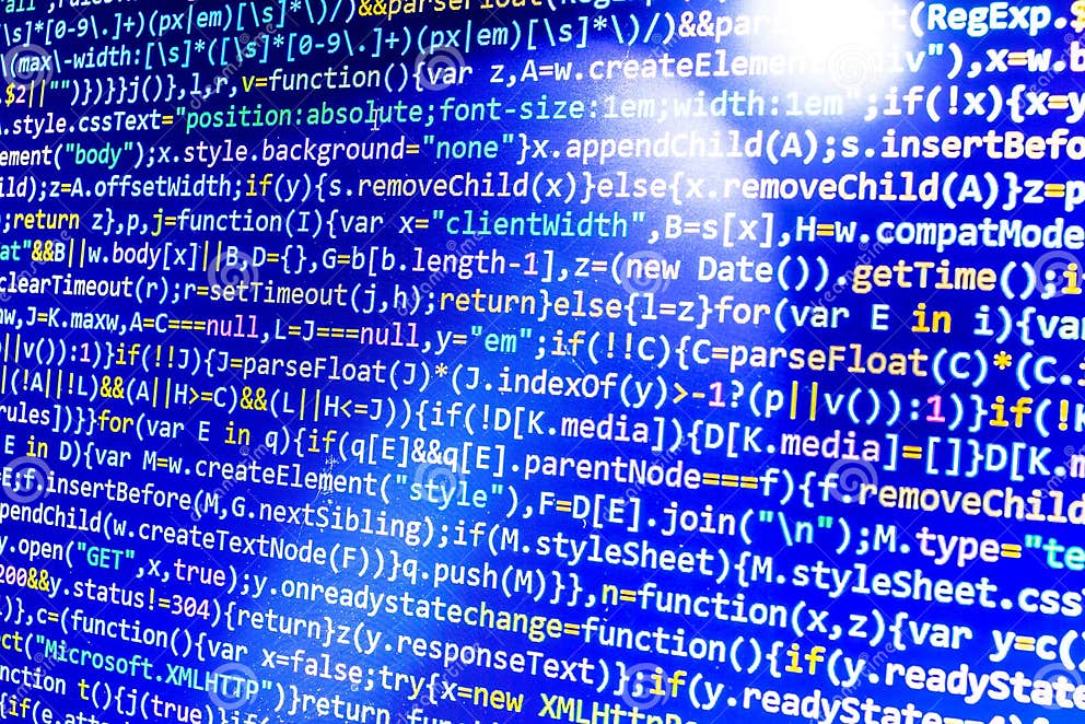 Pantalla Programada Del Código Fuente De La Codificación Foto de ...