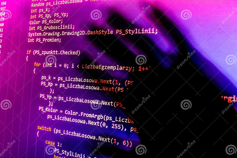 Pantalla Programada Del Código Fuente De La Codificación Stock de ...