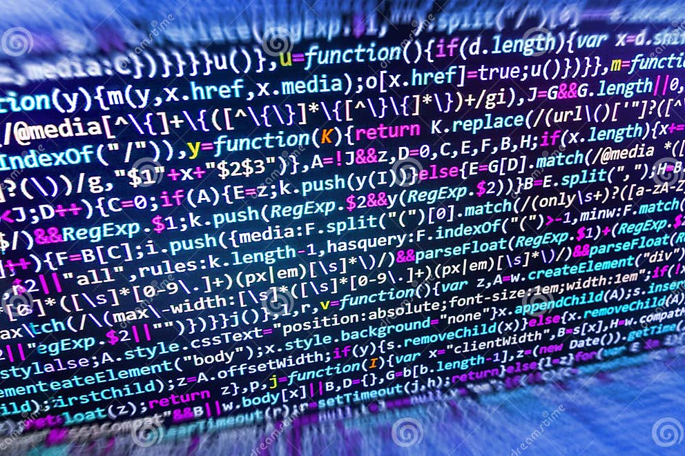 Pantalla Programada Del Código Fuente De La Codificación Stock de ...