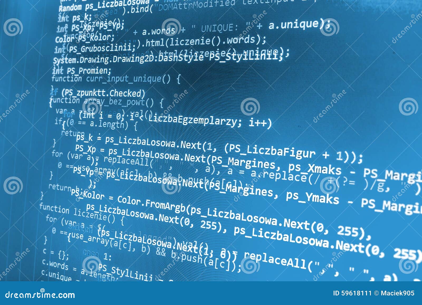 Pantalla Programada Del Código Fuente De La Codificación Stock de ...