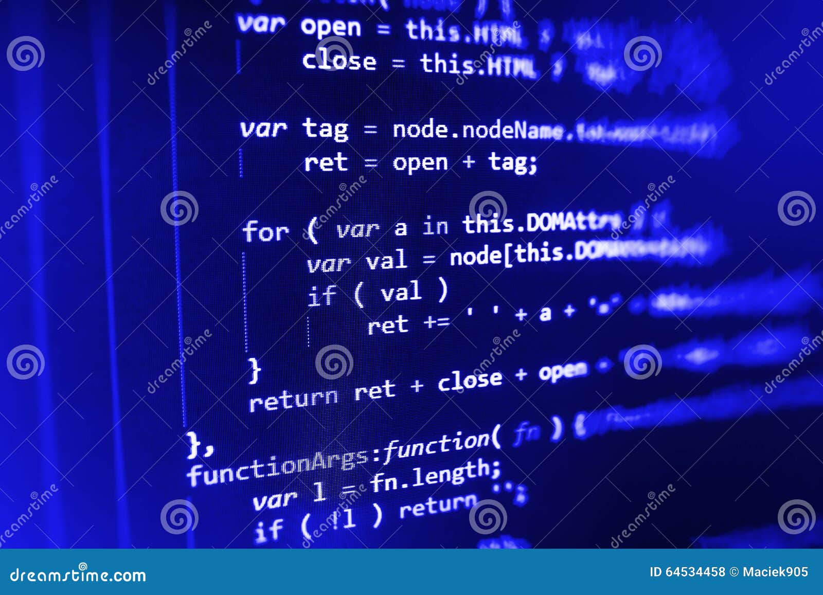 Pantalla Programada Del Código Fuente De La Codificación Foto de ...