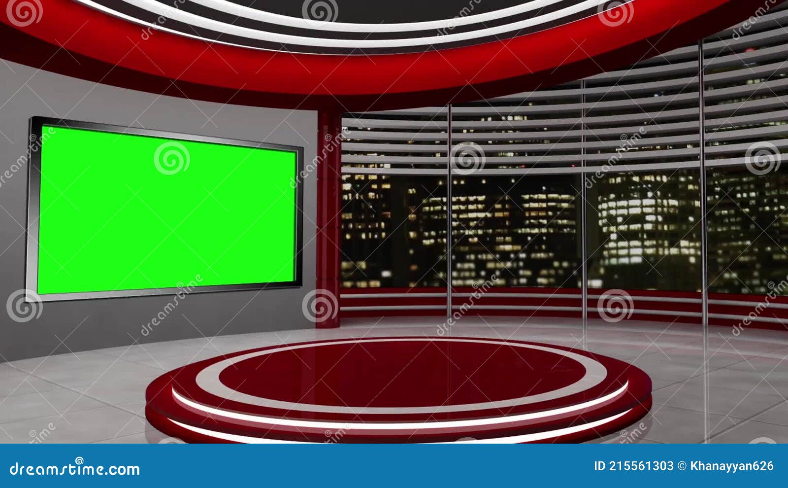 Pantalla Verde De Set De Virtual News Studio Almacen De Video - Vídeo ...