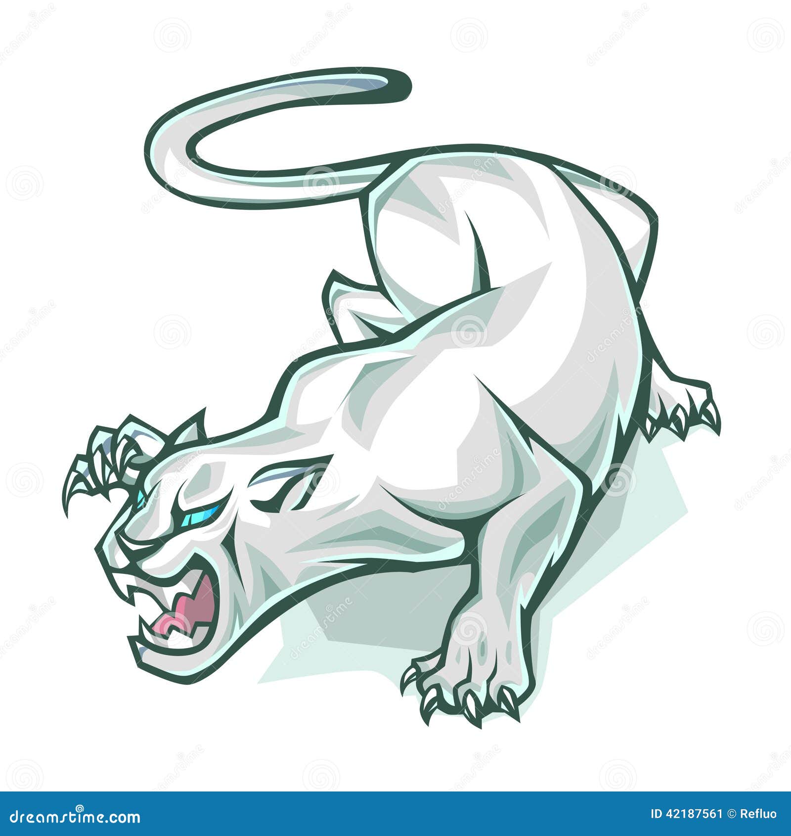 Pantera blanca ilustración del vector. Ilustración de tatuaje - 42187561