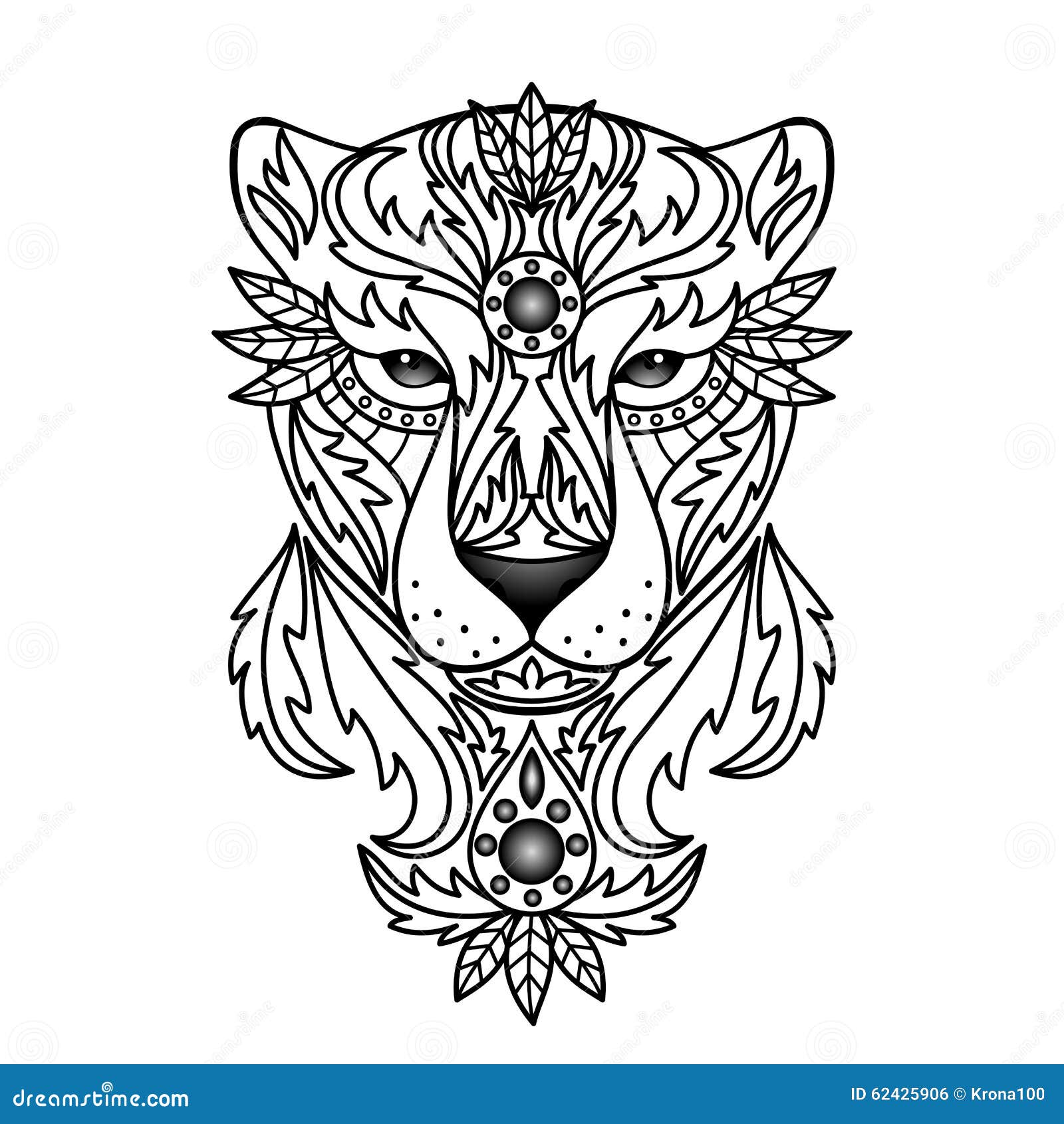 Pantera blanca ornamental ilustración del vector. Ilustración de vector ...