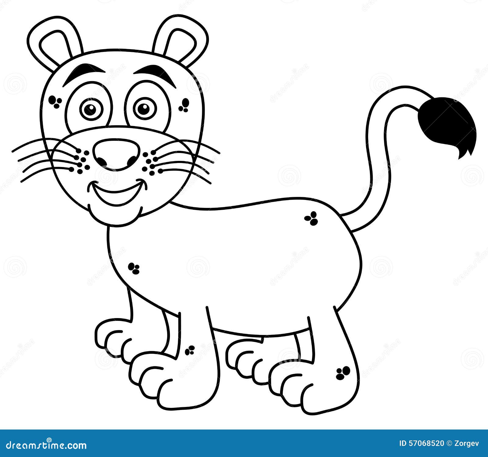 Pantera Joven Que Sonríe Para Colorear Stock de ilustración ...