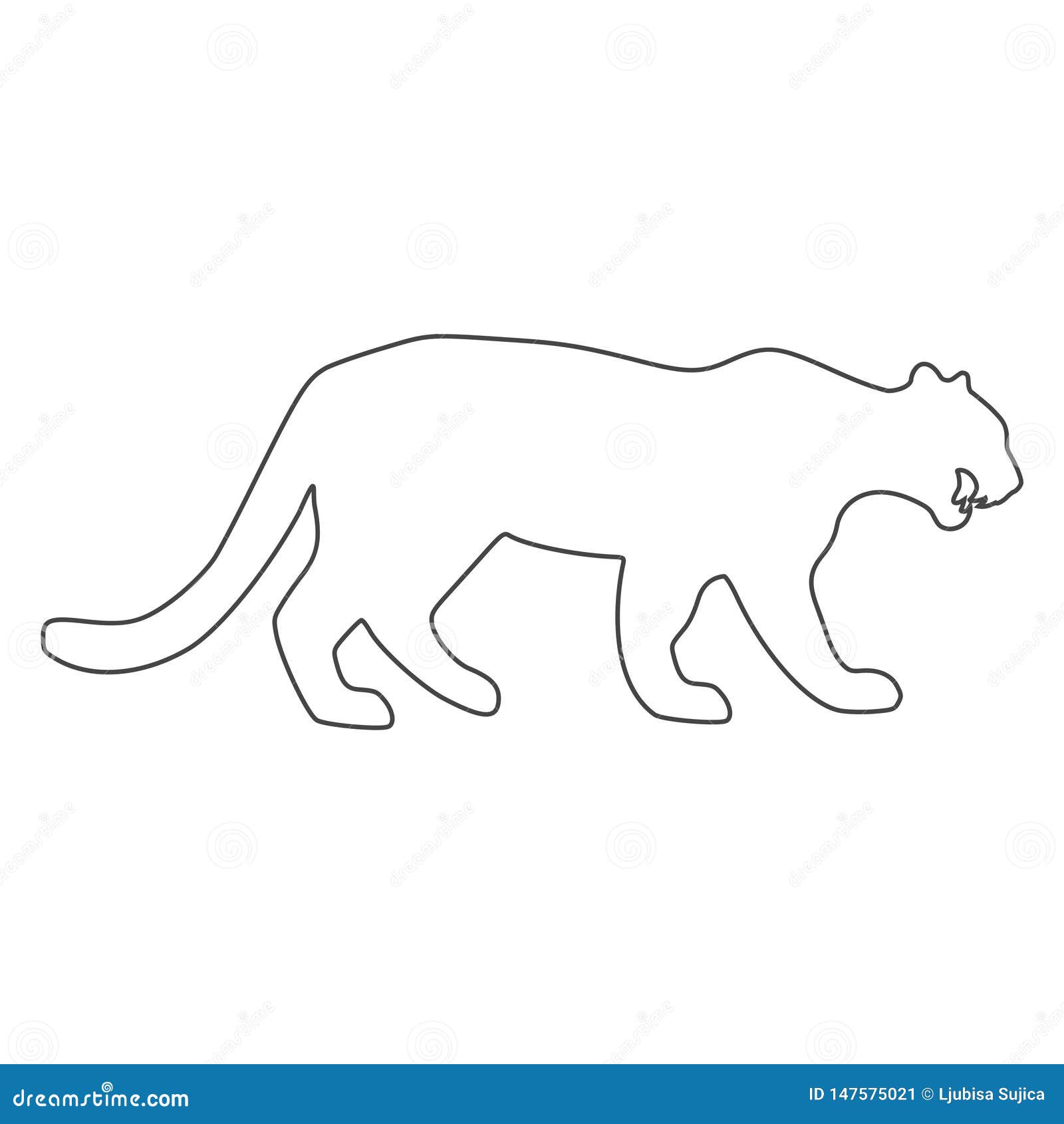 Pantera, Puma, Icono Salvaje Del Gato - Ejemplo Ilustración del Vector ...