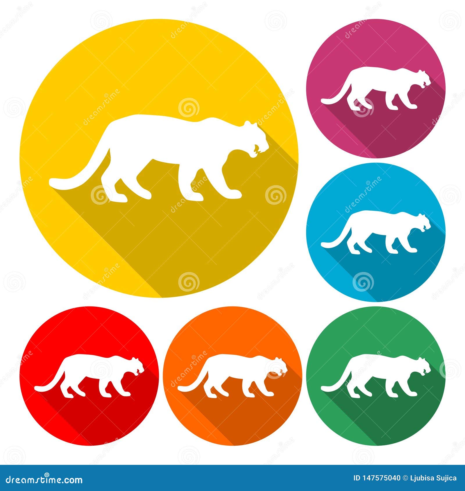 Pantera, Puma, Icono Salvaje Del Gato - Ejemplo Ilustración del Vector ...