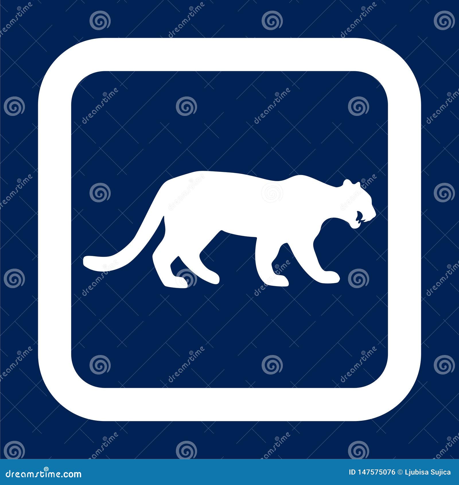 Pantera, Puma, Icono Salvaje Del Gato - Ejemplo Ilustración del Vector ...