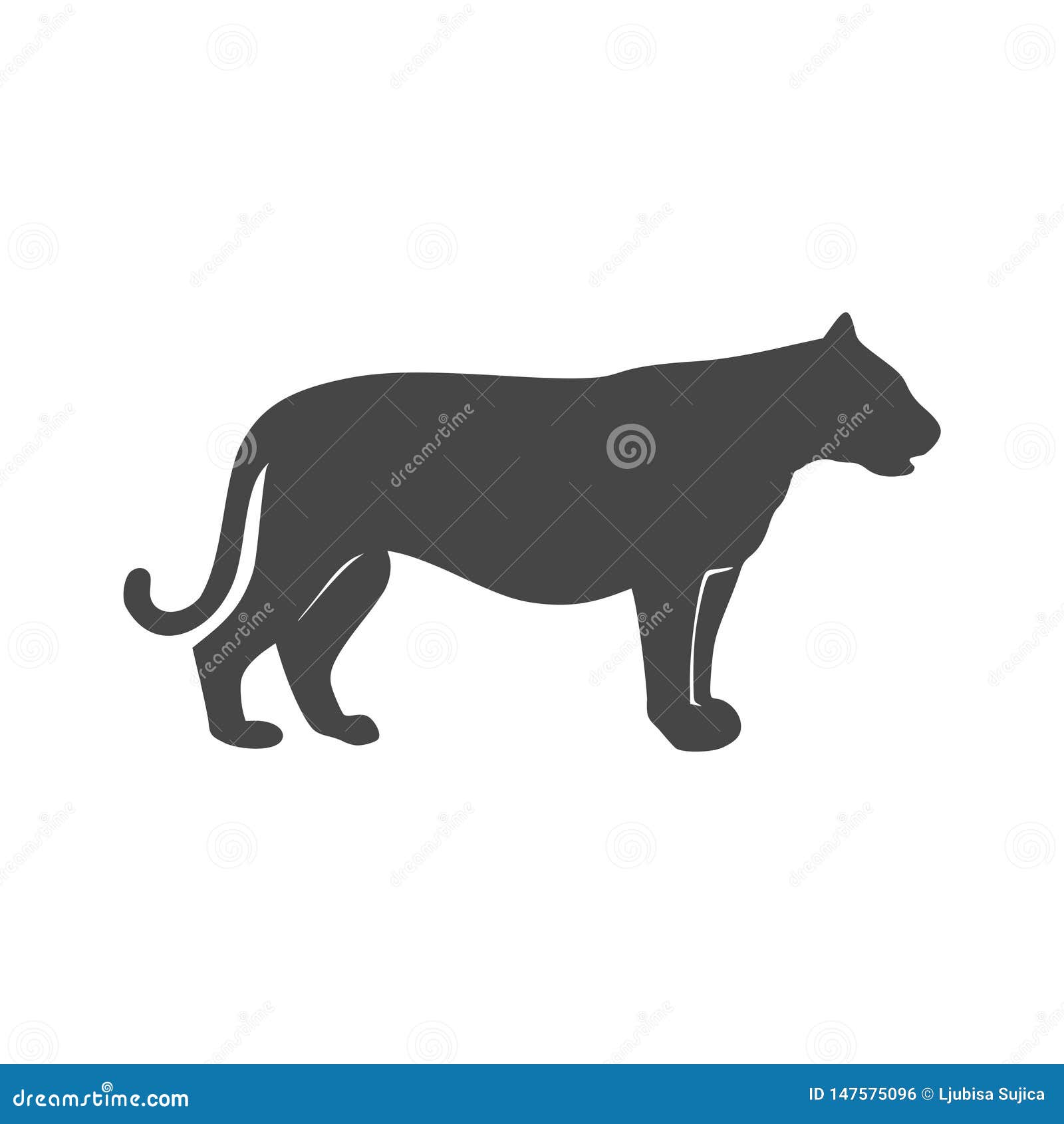 Pantera, Puma, Icono Salvaje Del Gato - Ejemplo Ilustración del Vector ...