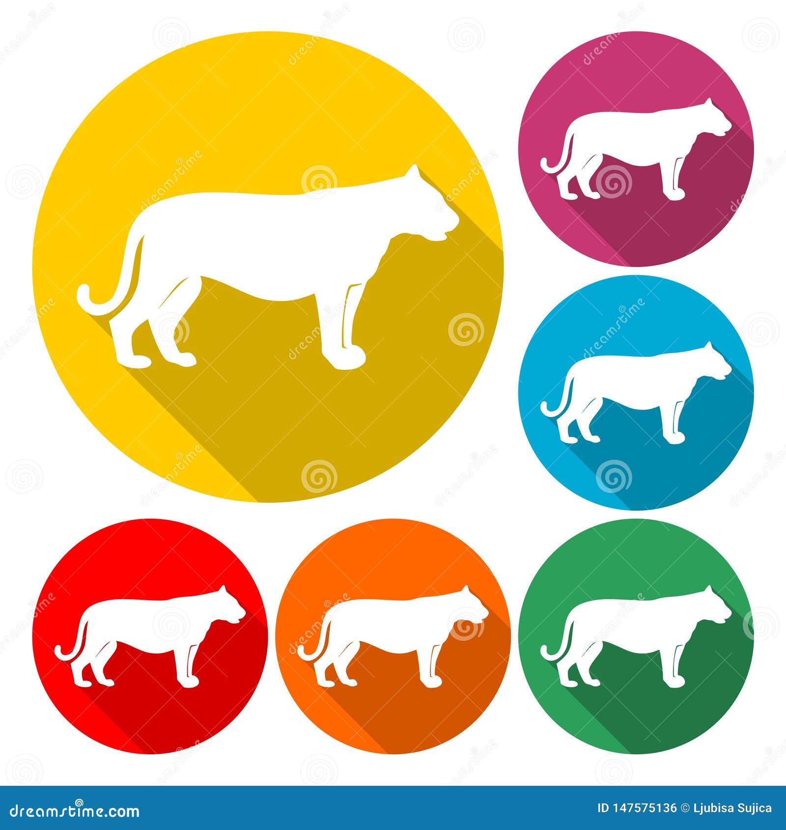 Pantera, Puma, Icono Salvaje Del Gato - Ejemplo Ilustración del Vector ...